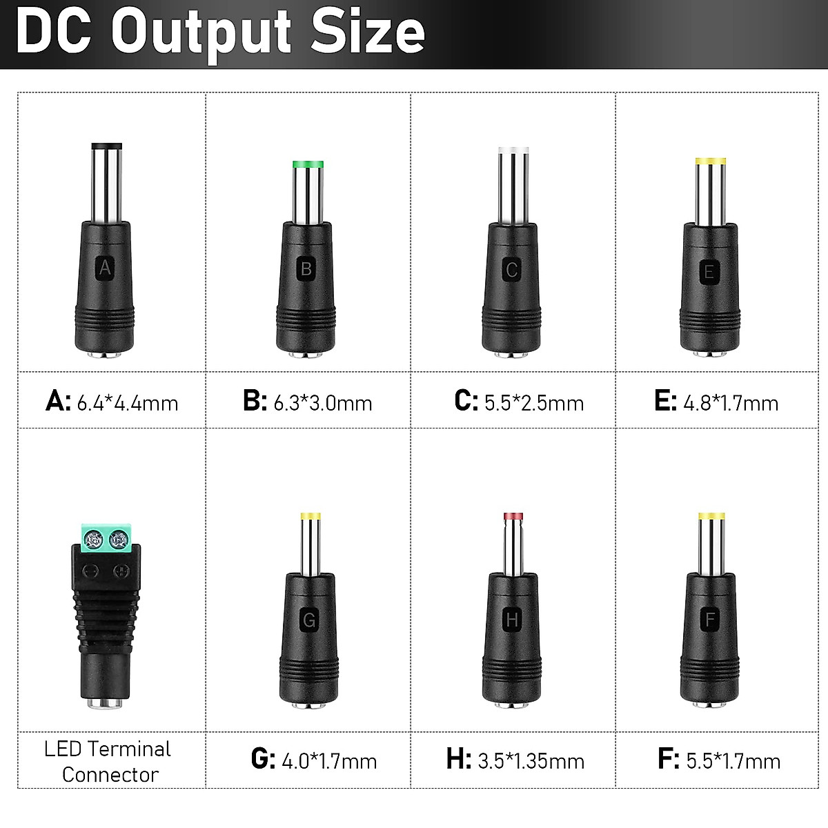 Universal AC Adapter, Waysse 12W 3V 4.5V 5V 6V 7.5V 9V 12V Adjustable Power Adapter Multi Voltage Switching Replacement Power Supply for Household Electronics and LED Strip