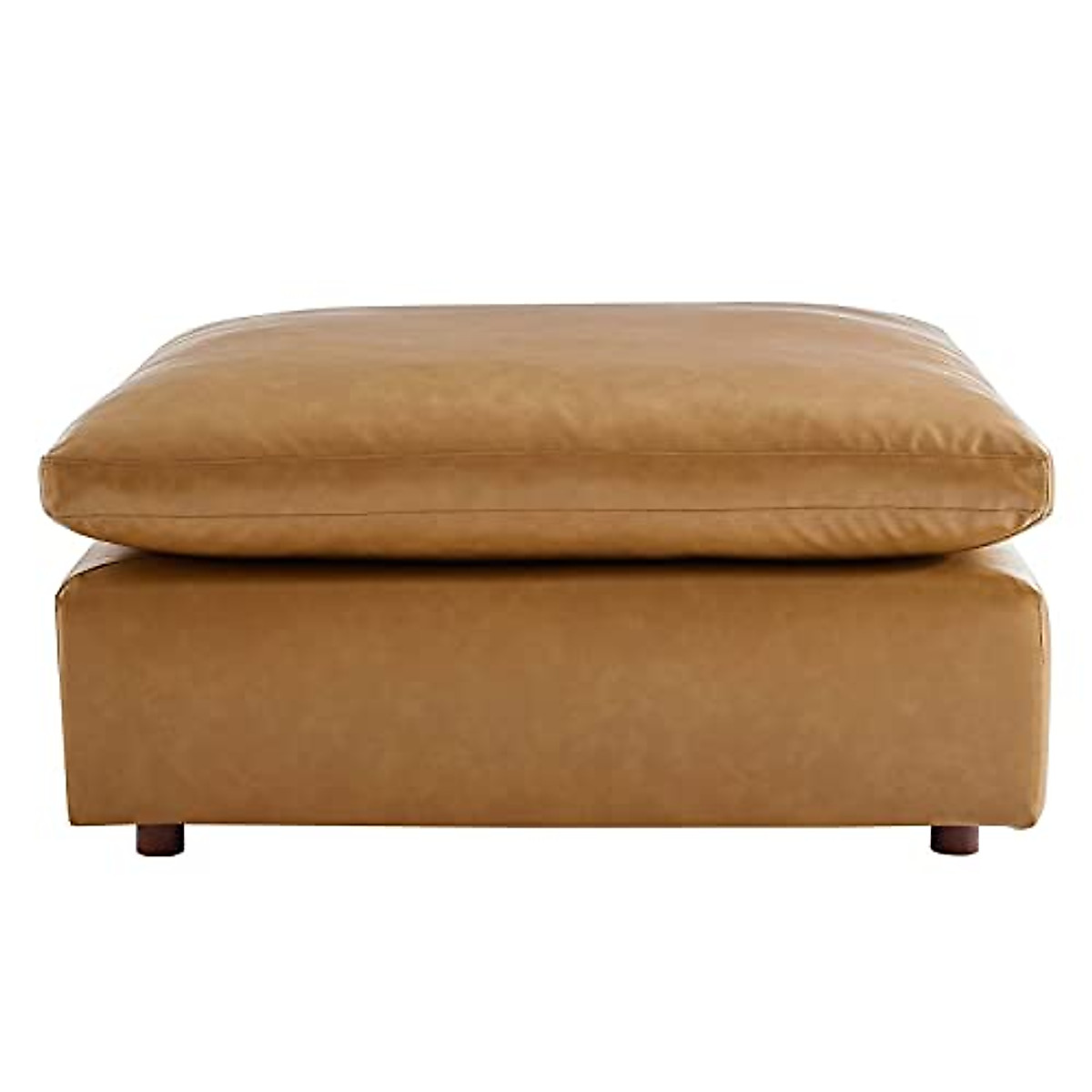 Modway Commix Modular Sofa, Reclining Sectional, Tan Vegan Leather