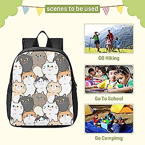Blueangle Cute Cartoon Cats Print Waterproof Backpack - Lightweight Backpack Boys Girl 2-6 Year School Bag（872）
