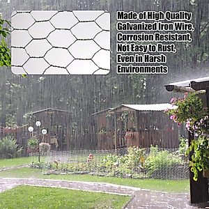 BSTWM Chicken Wire Net 16.9in x 50ft for Crafts and Gardening,Galvanized Hexagonal Wire Mesh with Mini Cutting Pliers and Wire Ties (50ft)