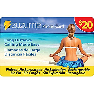 Zuzume prepaid International Phone Card - 689 Minutes Domestic and International Calling Card, prepaid landline Phone Cards | No Expiration, No Hidden Surcharges Long Distance Calling Cards |$20 USD