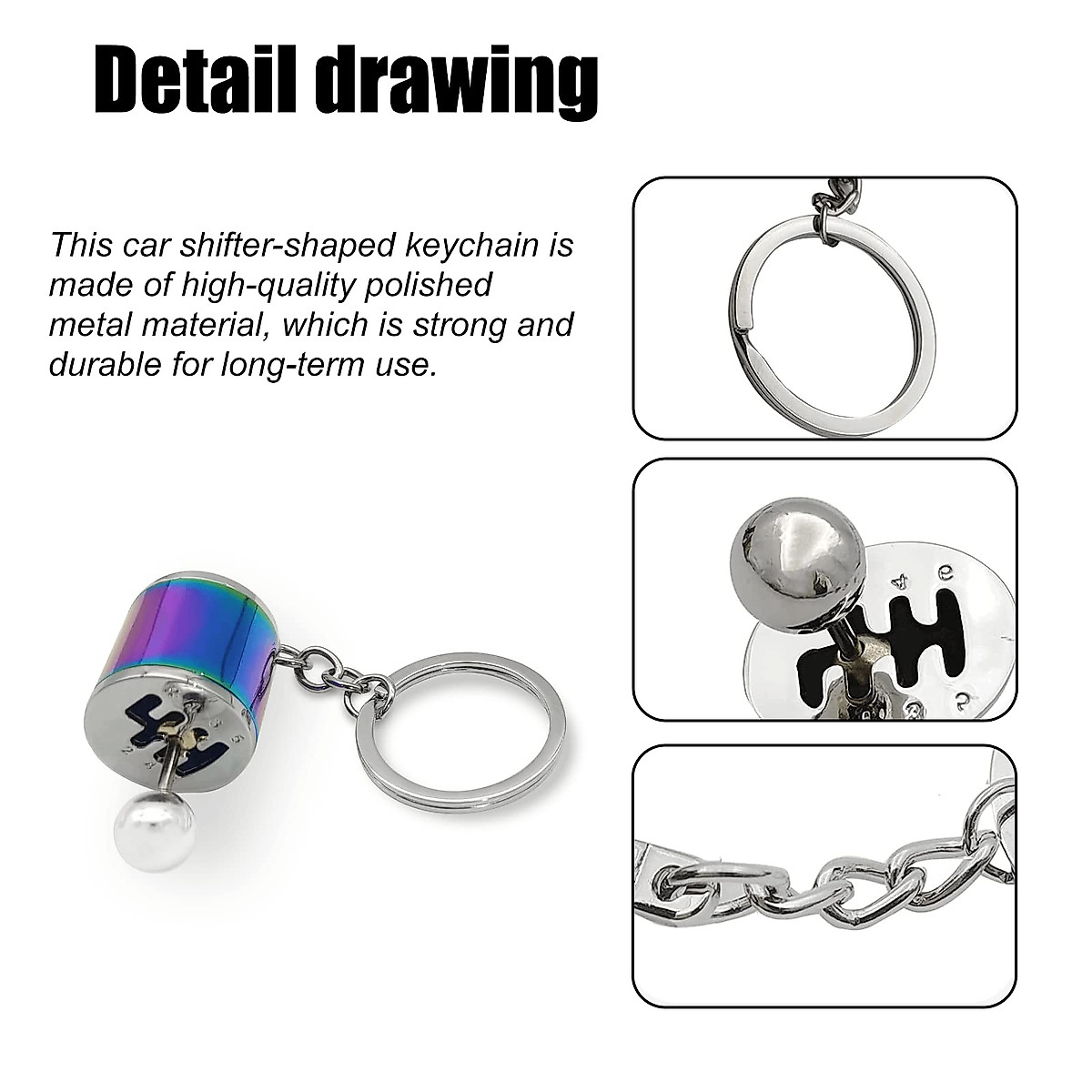 Mini Six Speed Manual Transmission Shift Lever Keyring Creative Auto Part Model Key Chain Ring Keyrings Keyfob (Colorful)