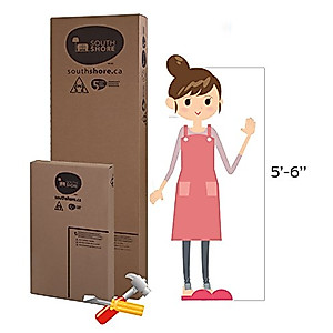 South Shore Flexible Bed with Storage and Baskets Black Oak, Contemporary