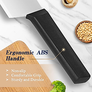 BOAMLONA Meat Cleaver Knife 7 inch Vegetable Knife 9Cr18Mov High Carbon Steel Kitchen Chopping Knife Cutting Knife - All purpose - Ultra Sharp, Thin, Light - Dishwasher Safe - with Gift Box