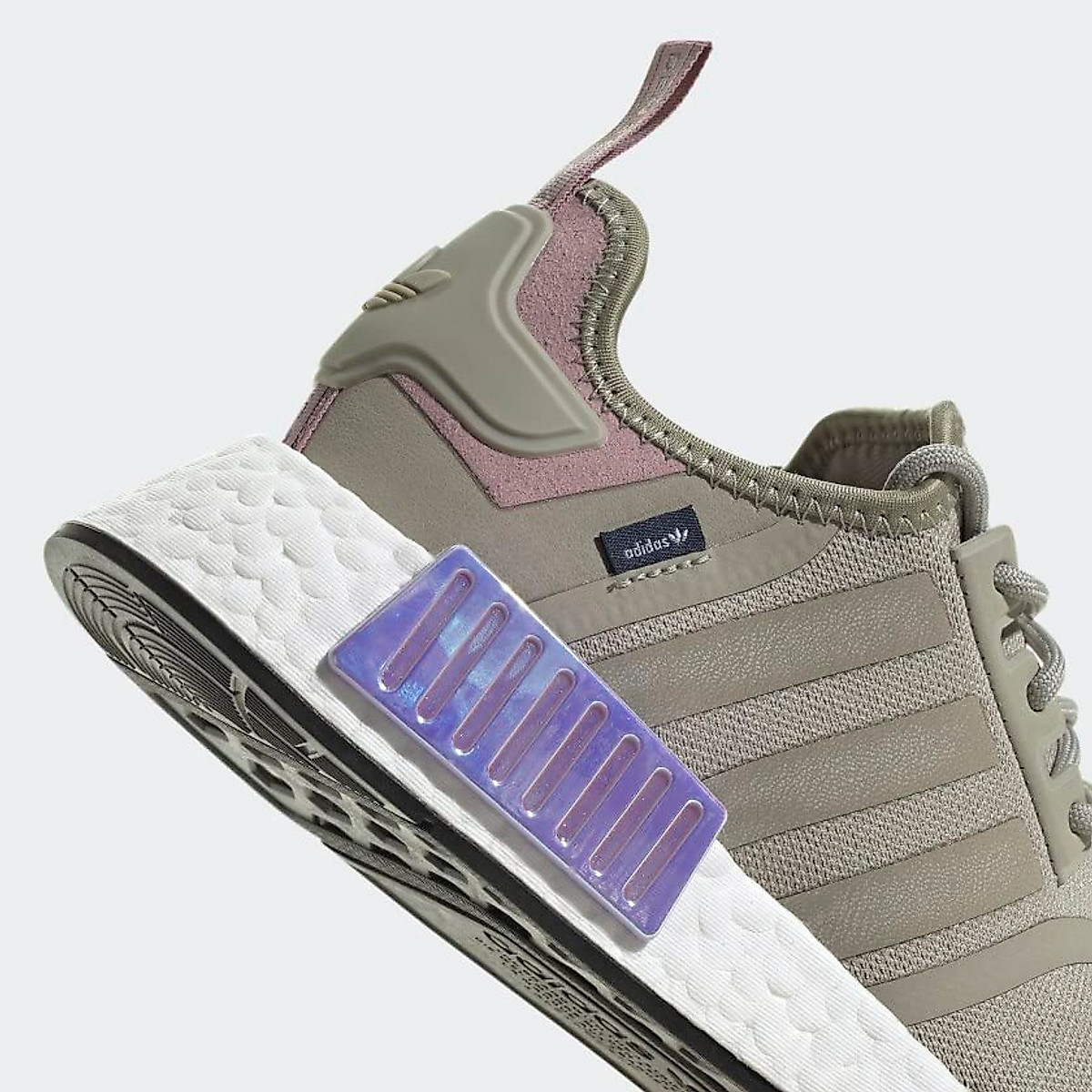 adidas Women's NMD_r1 Sneaker, Feather Grey/Feather Grey/Violet Tone, 6.5