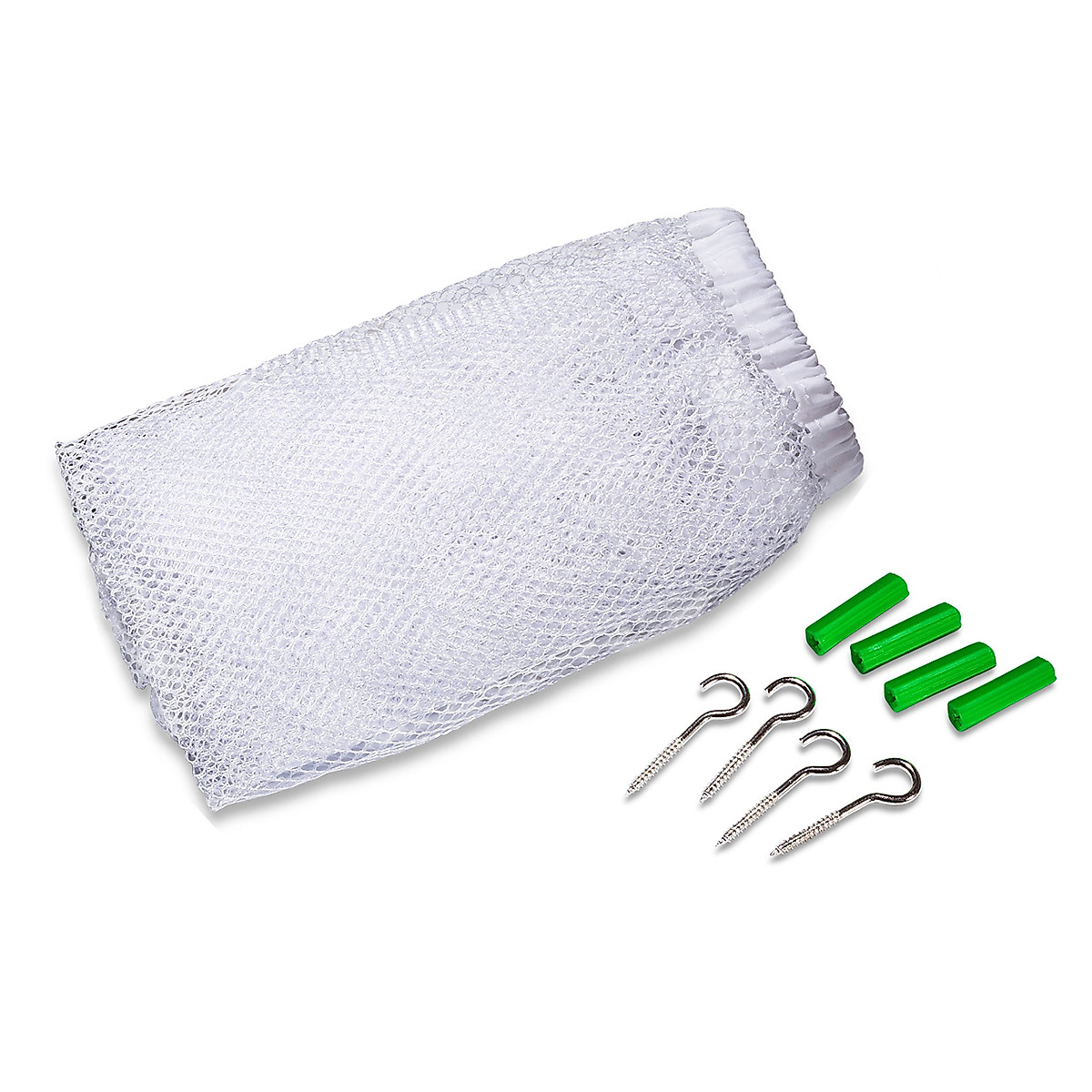 Jumbo Toy Hammock, White - Organize Stuffed Animals and Children's Toys with this Mesh Hammock. Great Decor while Neatly Organizing Kid's Toys and Stuffed Animals. Expands to 5.5 feet. (2-Pack)