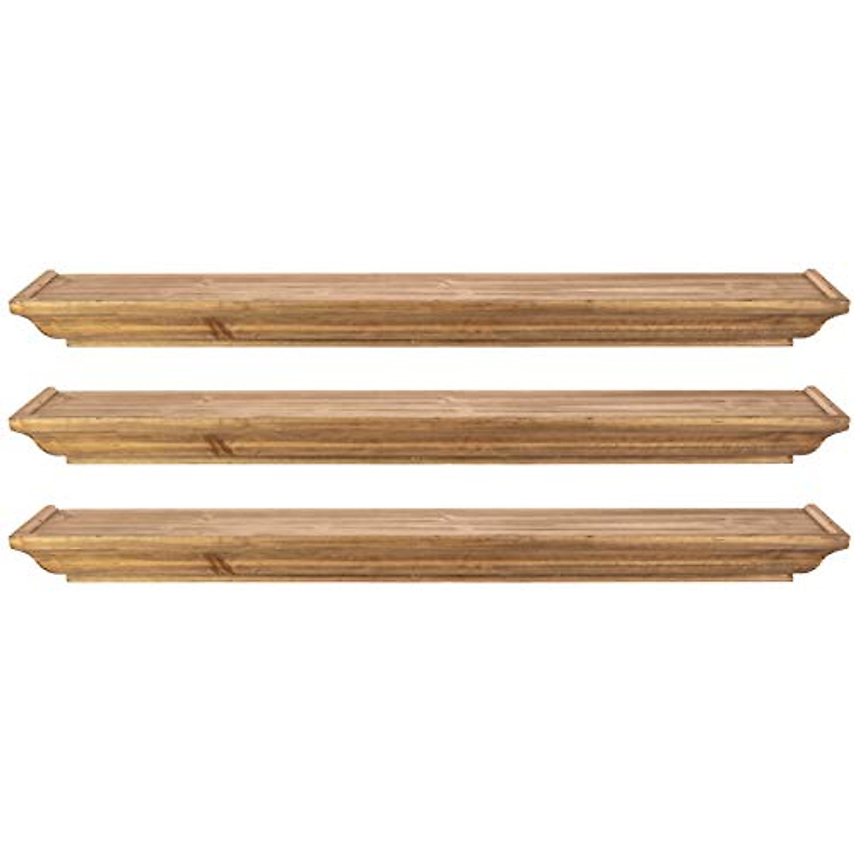 kieragrace Muskoka Fitz Wood Shelves - Walnut, 36", Set of 3
