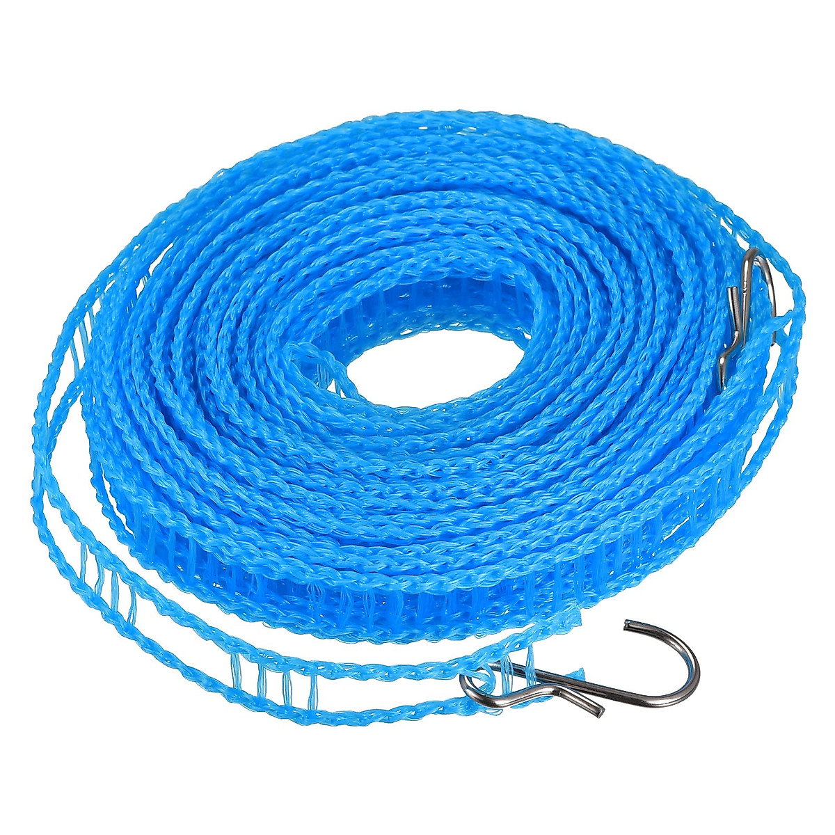 uxcell Portable Clothesline, 32.8ft Nylon Windproof Non-Slip Washing Line Rope for Courtyard Outdoor Travel Camping Laundry Drying, Blue