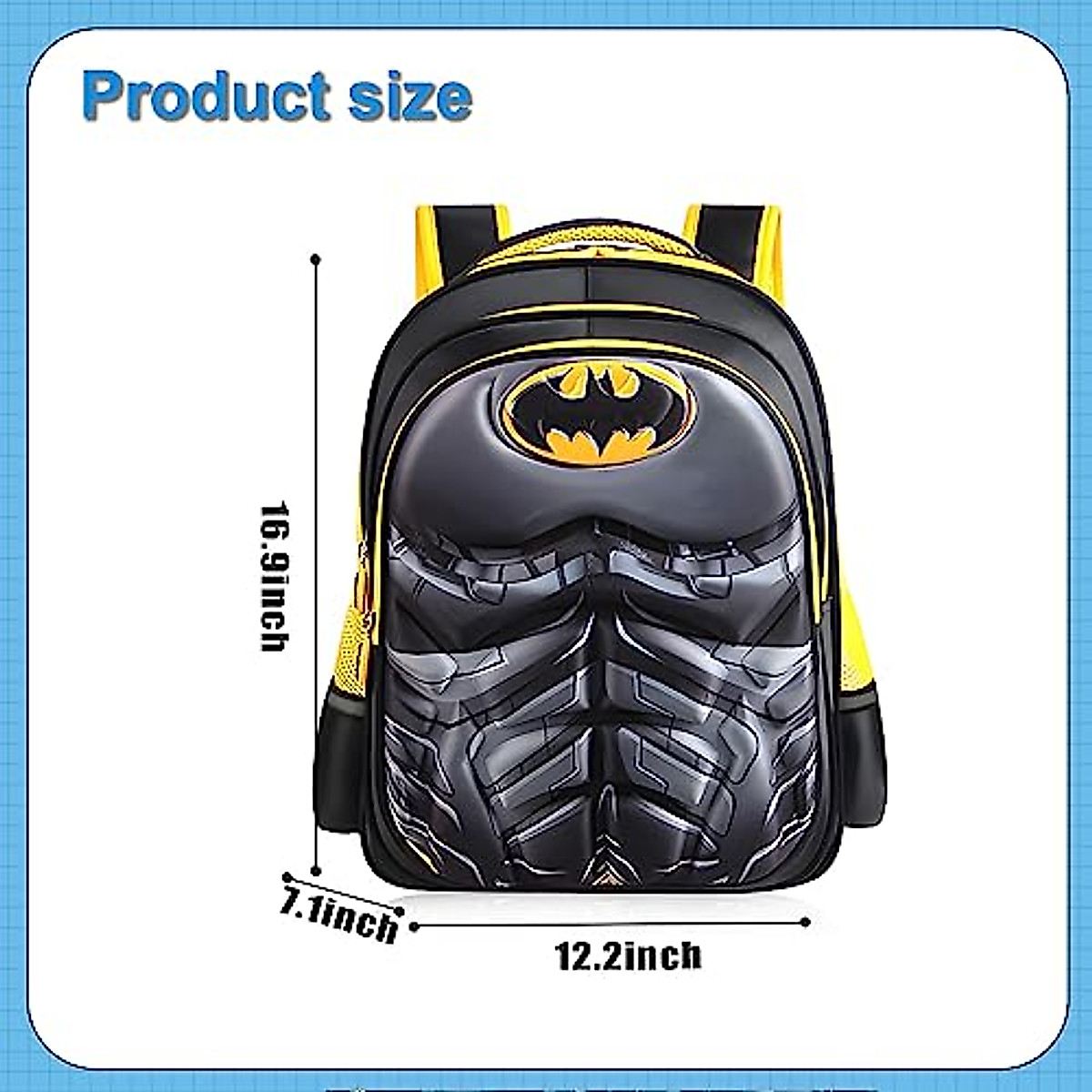 Zrutpim Lightweight Waterproof School Backpack for Kids,3D Cartoon Kids Backpack for School Boys Girls Kindergarten Elementary Toddler Backpack(Black)