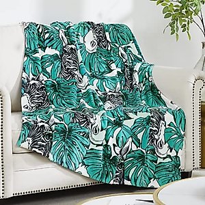 MaiRêve Horse Print Throw Blanket Super Soft for All Season, Jungle Zebra Flannel Blanket for Adults Kids, Warm Lightweight Cozy Flannel Blanket for Couch Sofa Bed, 60"x50"