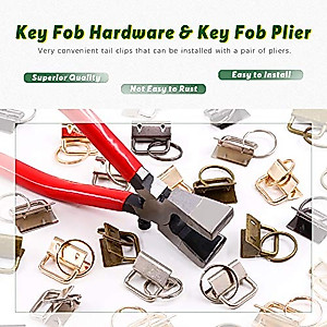 Keadic 41 Sets 1 Inch 4 Colors Key Fob Hardware with Key Fob Plier Kit, Glass Cutting Tool Attached with Rubber Tips, Perfect for Wristlet Key Fobs, Key Lanyard and Key Chain Making Hardware Supplies