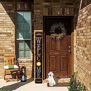 Fall Welcome Sign for Front Porch Standing, 5ft Tall Outdoor Welcome Sign for Porch, Interchangeable Welcome Sign, Welcome Fall Sign, Fall Front Porch Sign, Vertical Welcome Sign for Front Door