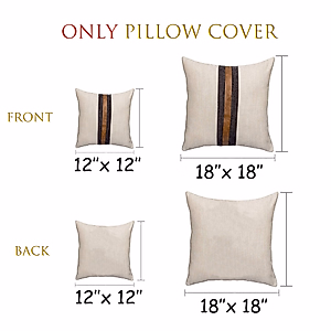BOYSUM Farmhouse Decorative Outdoor Throw Pillow Covers for Couch Sofa Bed Brown Faux Leather Accent Pillow Cover Modern Decor Pillow Case 20 x 20 Inch (Beige)