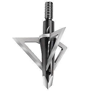 DEEPOWER 4-Pack Broadheads 100 Grain 3 Fixed Blade Broadheads 1 'Inch Cut Diameter Carbon Steel Ferrule Arrow Broadhead for Crossbows and Compound Bow