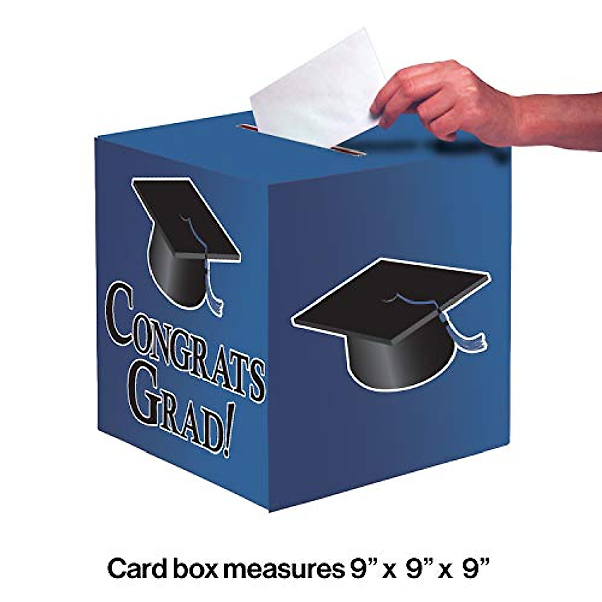Creative Converting Graduation Card Holder Box, Congrats Grad, True Blue , One size -