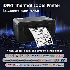Thermal Label Printer - iDPRT SP410 Thermal Shipping Label Printer, 4x6 Label Printer, Thermal Label Maker, Compatible with Shopify, Ebay, UPS, USPS, FedEx, Amazon & Etsy, Support Multiple Systems