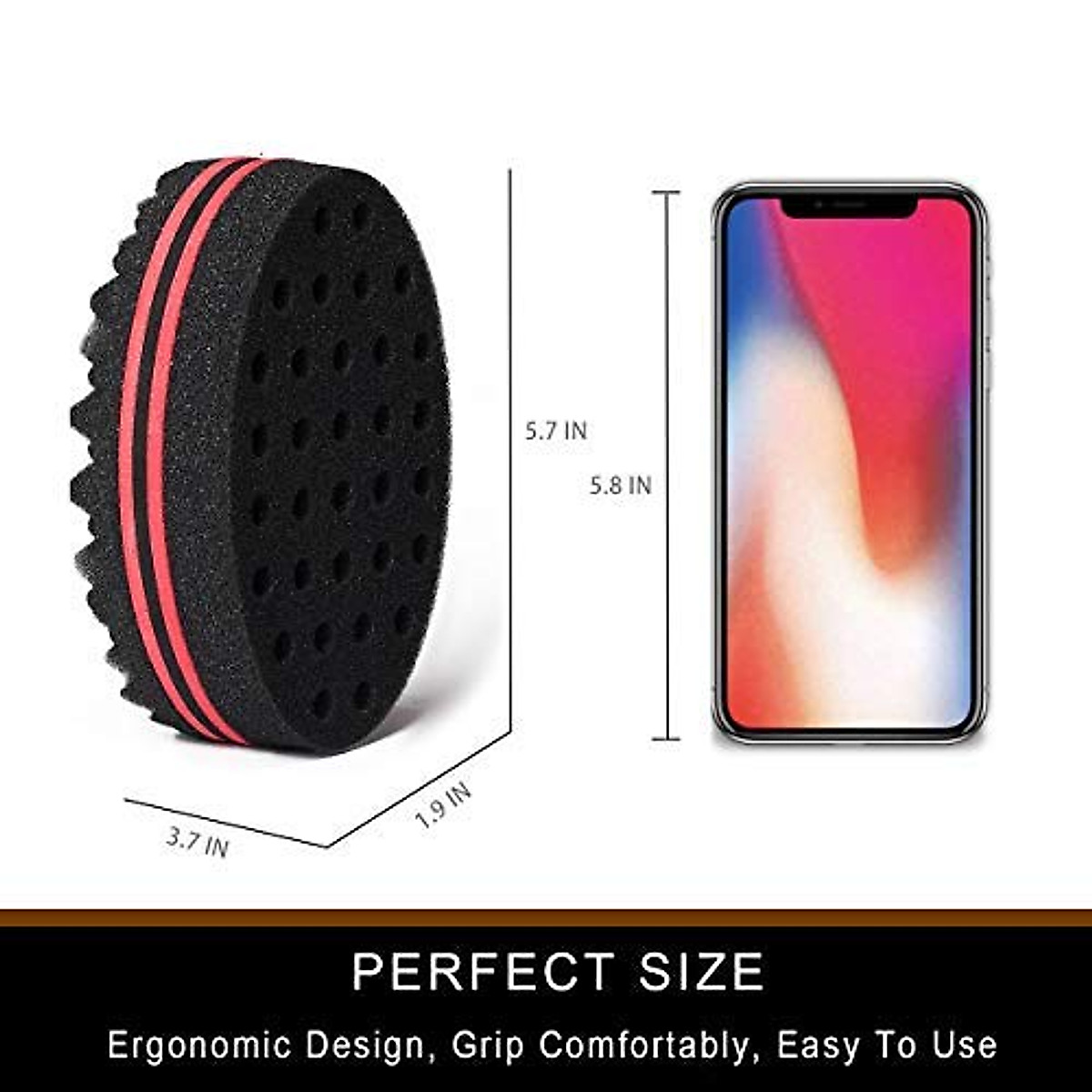 Magic Twist Hair Sponge, Barber Hair Brush Sponge, Styling Tool For Afro Curl, Coils, Dreadlocks (2 PACK)