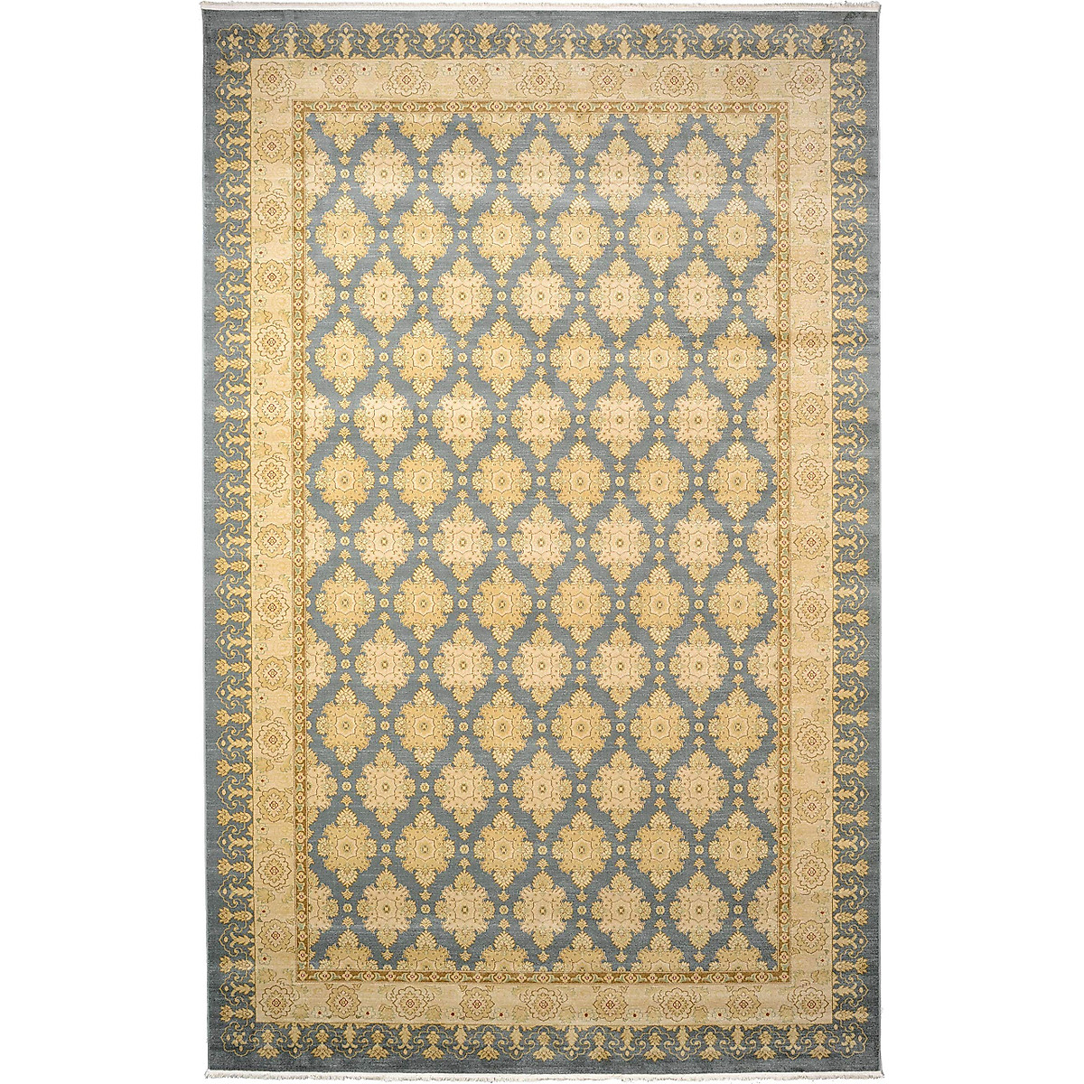 Unique Loom Edinburgh Collection Area Rug-Zinnia, 10 ft 6 in x 16 ft 5 in, Blue/Beige