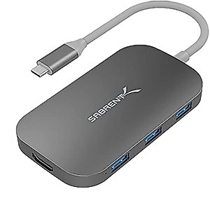 SABRENT 8-in-1 USB Type-C Hub with HDMI(4K) Output, 3 USB 3.0 Ports, 1 USB 2.0 Port, SD/MicroSD Multi-Card Reader [4K and Power Delivery Support] (DS-UHCR)