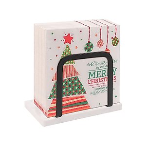 Winmien Napkin Holder, Paper Towel Dispenser with Marble Base for Kitchen Countertops.（Black）