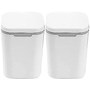 DOITOOL Office Decor Office Decor Office Decor 2Pcs White Garbage Can Mini Trash Can for Desktop Trash Bin Decorative Rubbish Bin Tabletop Garbage Can Lint Bin Lint Bin Lint Bin