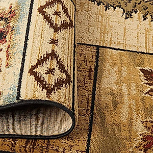 Rug Empire Rustic Lodge River Run Cabin 5X7 Area Rug, 5'3x7'3