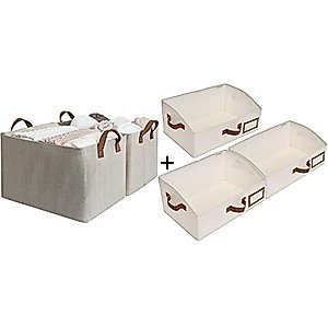 StorageWorks 2-Pack Storage Baskets for Shelves + 3-Pack Closet Baskets