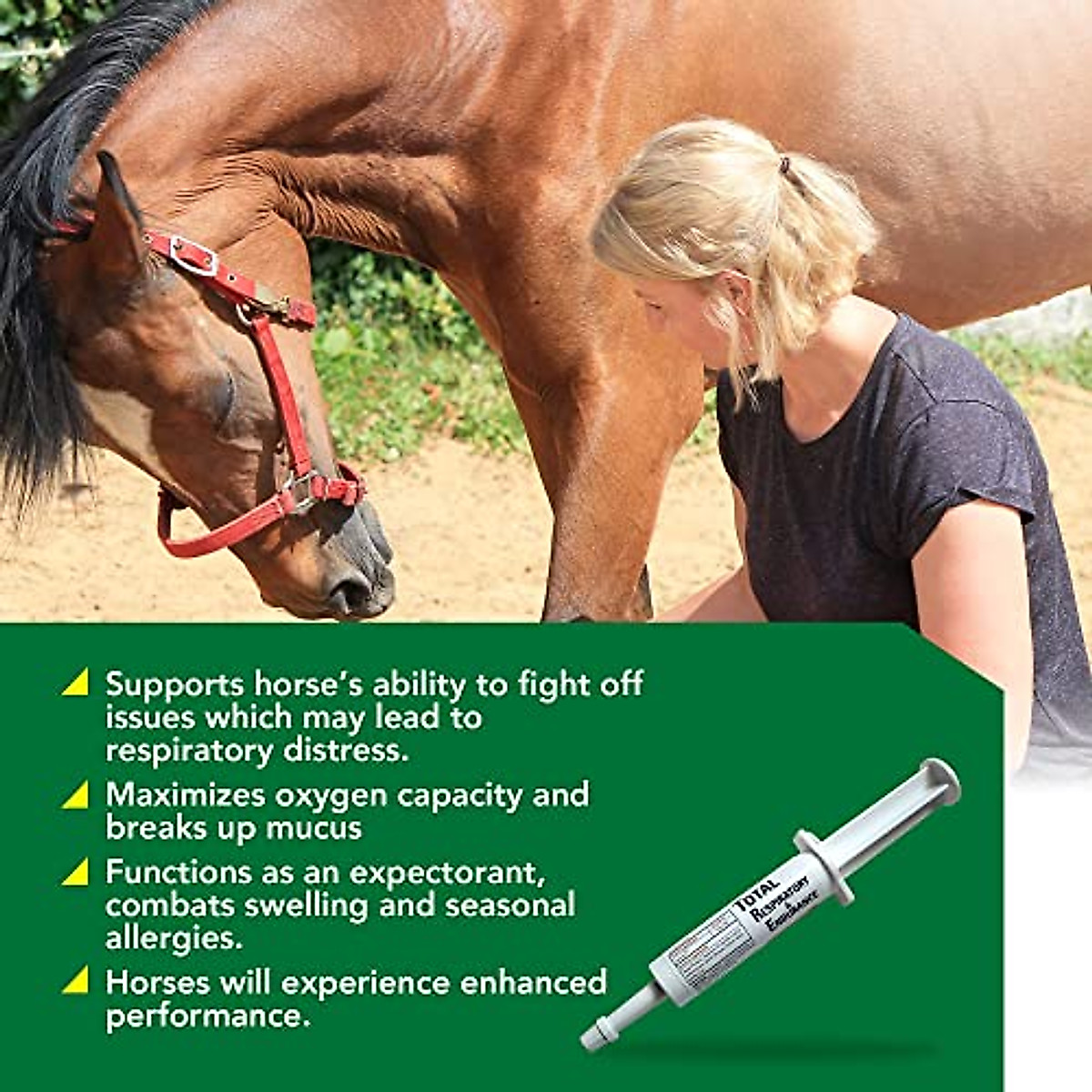 Ramard Total Respiratory & Endurance Syringe for Horses, Equine Vitamin & Supplements, Veterinary Supplies, with Clairisol, Methyl Parabens, Peppermint Oil & Sodium Benzoate 1/2 oz, 1-Pack