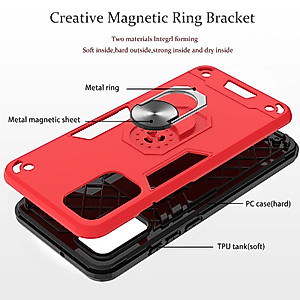 Compatible with Samsung Galaxy A40 Case Cover,Built-in Ring Magnetic Kickstand Compatible with Samsung Galaxy A40 SM-A405 Case 2 in 1 Shockproof Phone Case Cover Black