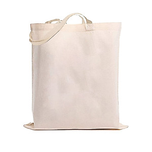 BANNER BUZZ MAKE IT VISIBLE BannerBuzz Canvas Tote Bag Made of 100% Biodegradable Canvas Material (15.5" X 18.5", Off White)