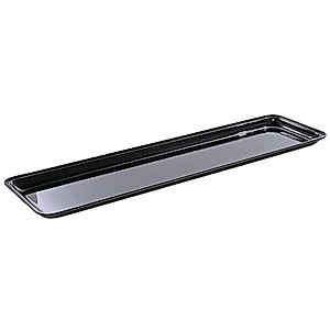 Delfin 30" x 8" x 1" Black Rectangular Market Tray