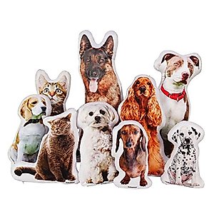 Printtoo Custom Photo Pillow, Unique Birthday Gift Decor, Pet Memorial Pillow Custom, Personalized Shaped Pillow, Pet Portrait Dog Pillows 3D Printing Pillow-14X14