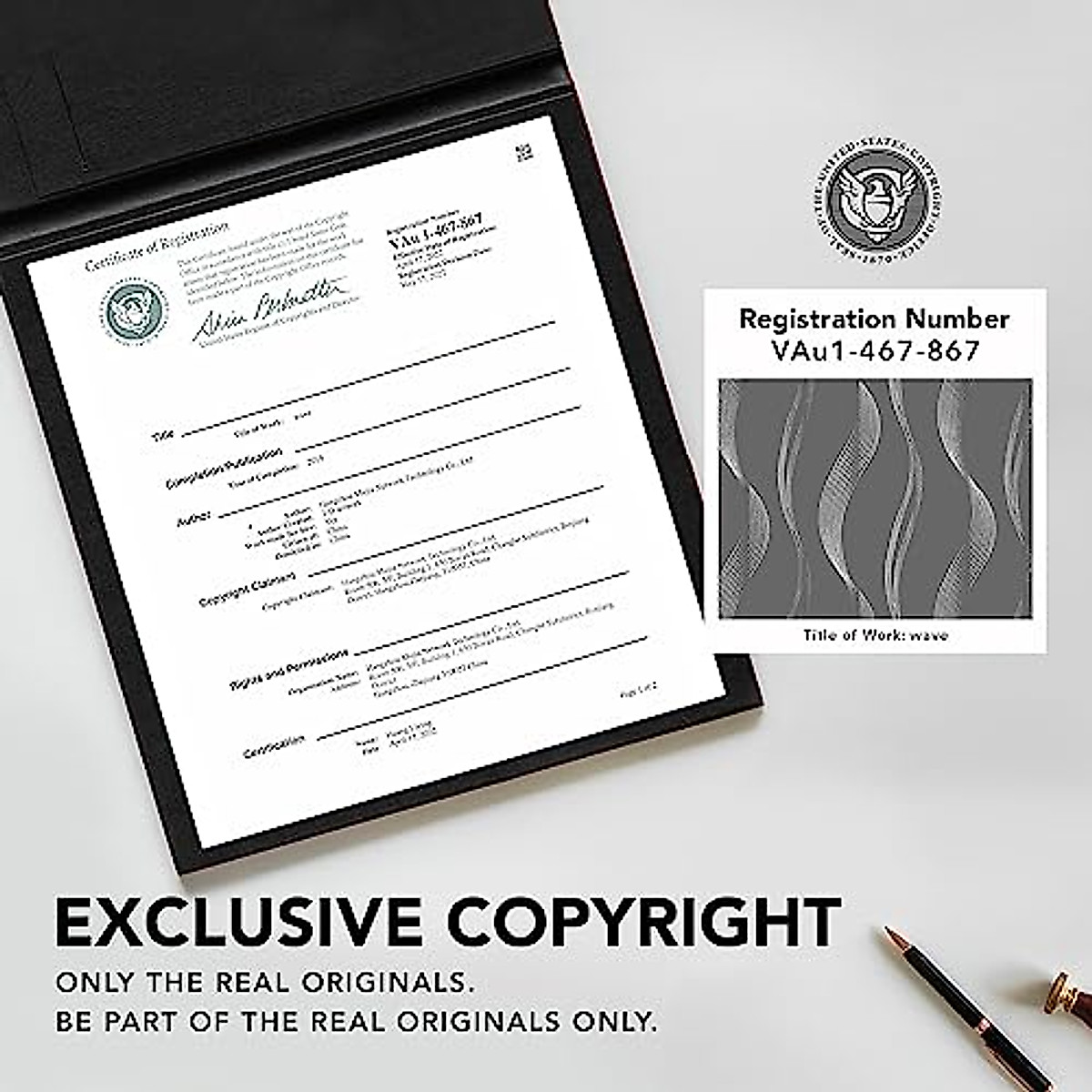 Deconovo Blackout Curtains for Bedroom 84 Inches Long,Wave Foil Print Room Darkening Black Out Curtains for Living Room, 2 Panels Set, 52 by 84 Inch, Dark Grey