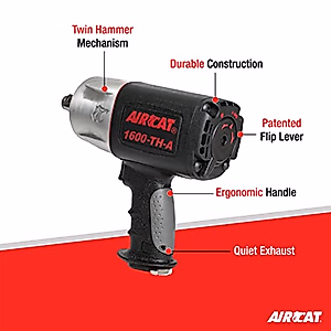 AIRCAT Pneumatic Tools 1600-TH-A: Composite Impact Wrench 1600 ft-lbs - 3/4-Inch