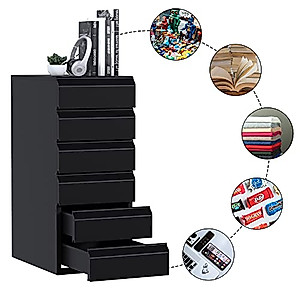 Aobabo 6 Drawer Chest Storage Cabinet Used Under Desk, Modern Floor Storage for Office Living Room Bedroom,6-Layer Vertical Drawer Cabinet for Home&Office…