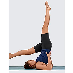 CRZ YOGA Women's Naked Feeling Biker Shorts - 8 Inches High Waisted Yoga Workout Gym Running Spandex Shorts Black Small