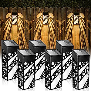 Anordsem Solar Fence Lights, 6 Pack Outdoor Waterproof Solar Wall Lights Solar Deck Lights for Fence, Deck, Step, Patio, Yard, Pathway and Garden
