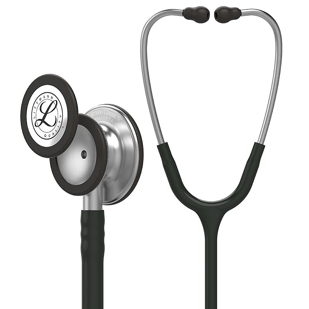 3M 5620 Littmann Classic III Monitoring Stethoscope with Black Identification Tag, 27" Black Tube