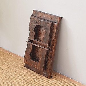 GZQWDC Japanese Floor Table,Small Coffee Table & Tea Table, Altar Table for Meditation,Low Table for Sitting on The Floor,Wood Bed Table Trays with Foldable Legs,Bed Laptop Desk