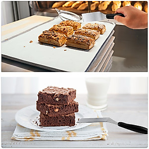 Small Spatula Professional Mini Serving Spatula, 2 Pieces Stainless Steel Metal Spatulas Set, Cutter and Serve Turner for Kitchen, Flipping or Cooking for Brownie, Cookie, Lasagna, Pancakes or Cake