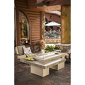 The Outdoor GreatRoom Company Glass Guard - Rectangular Glass Wind Guard for 12" by 42" Crystal Fire Burner - Sturdy Tempered Glass Panels with Aluminum Clips for Attachment - Easy to Assemble