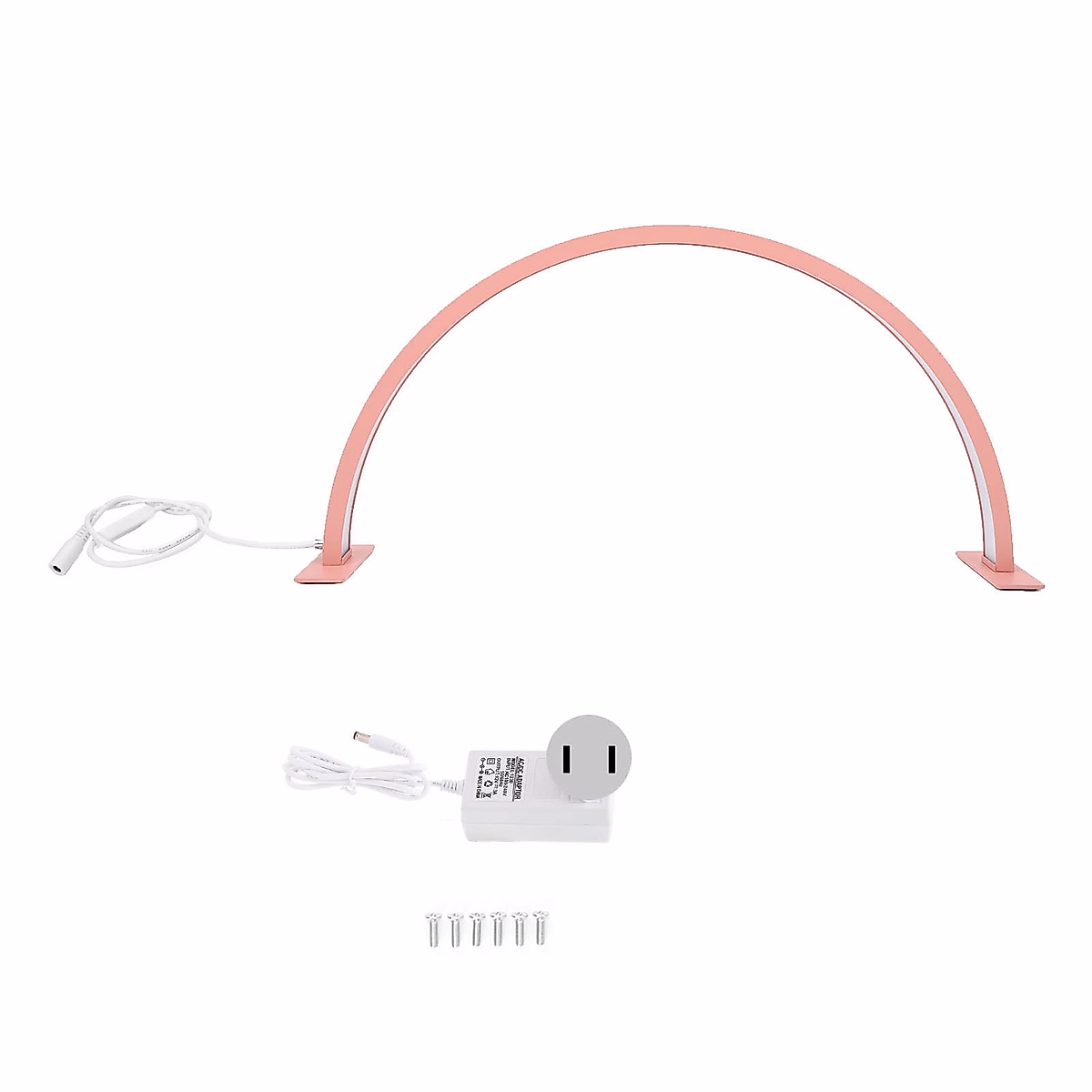 Half Moon Nail Desk Lamp, 3000K‑6000K LED Dimmable Half Moon Light with Touch Switch, Lighting for Beauty, 28 Inch Half Moon Desktop Lamp for Skincare Lashes Eyebrows Tattoo (US Plug)