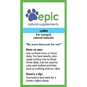 Epic Pet Health Calm - Natural Electrolyte Supplement for Relaxation Many Five Star Reviews Used by Rescue Groups &Adoptions Made in USA