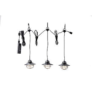 Barebones Edison Pendant String Lights - Forest Lantern, Lantern, and Railroad Lantern - Formal Outdoor String Lights Edison and String Lanterns (Antique Bronze)