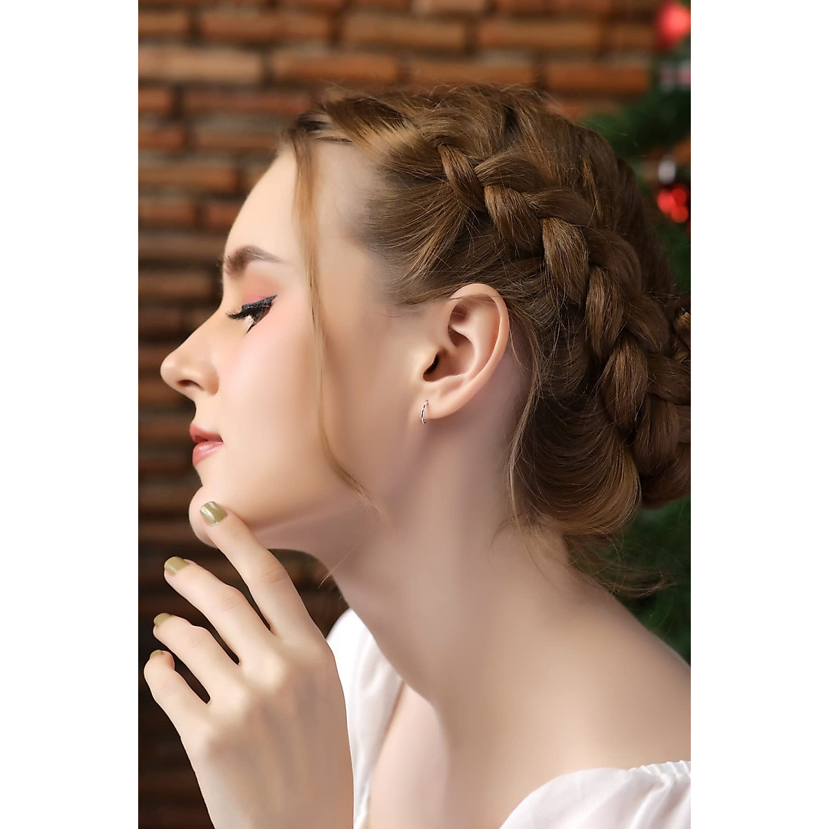 Real Gold Hoops 14k Tiny Round 10mm Endless Cartilage Hoop Small Earrings for Women Men, Set of 3 Pairs