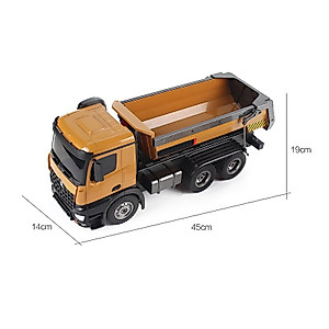 BZGWECD Remote Control Construction Dump Truck 10 CH Alloy Construction Car Remote Control Vehicle Toy RTR RC Truck Gift for Boy