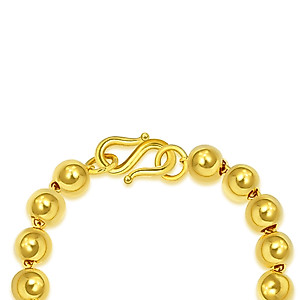 CHOW SANG SANG 999.9 24K Solid Gold Price-by-Weight Gold Beaded Bracelet for Women 09464B (Approx. 1tael (~37.42g), 7.4", (19 CM))