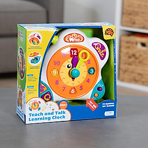 Fat Brain Toys Bilingual Learning Clock - Teach and Talk Learning Clock Teaching Toys & Tools for Ages 2 to 3
