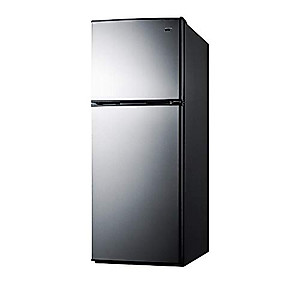 Summit Appliance CP972SS Two-door Cycle Defrost 22" Wide 7.1 Cu.Ft. Refrigerator-Freezer in Slim Width, Stainless Steel Doors, Adjustable Glass Shelves, Door Storage, Sealed Back and Black Cabinet