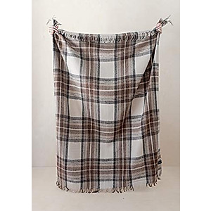 The Tartan Blanket Co. Recycled Wool Blanket Stewart Natural Dress Tartan (59" x 75")